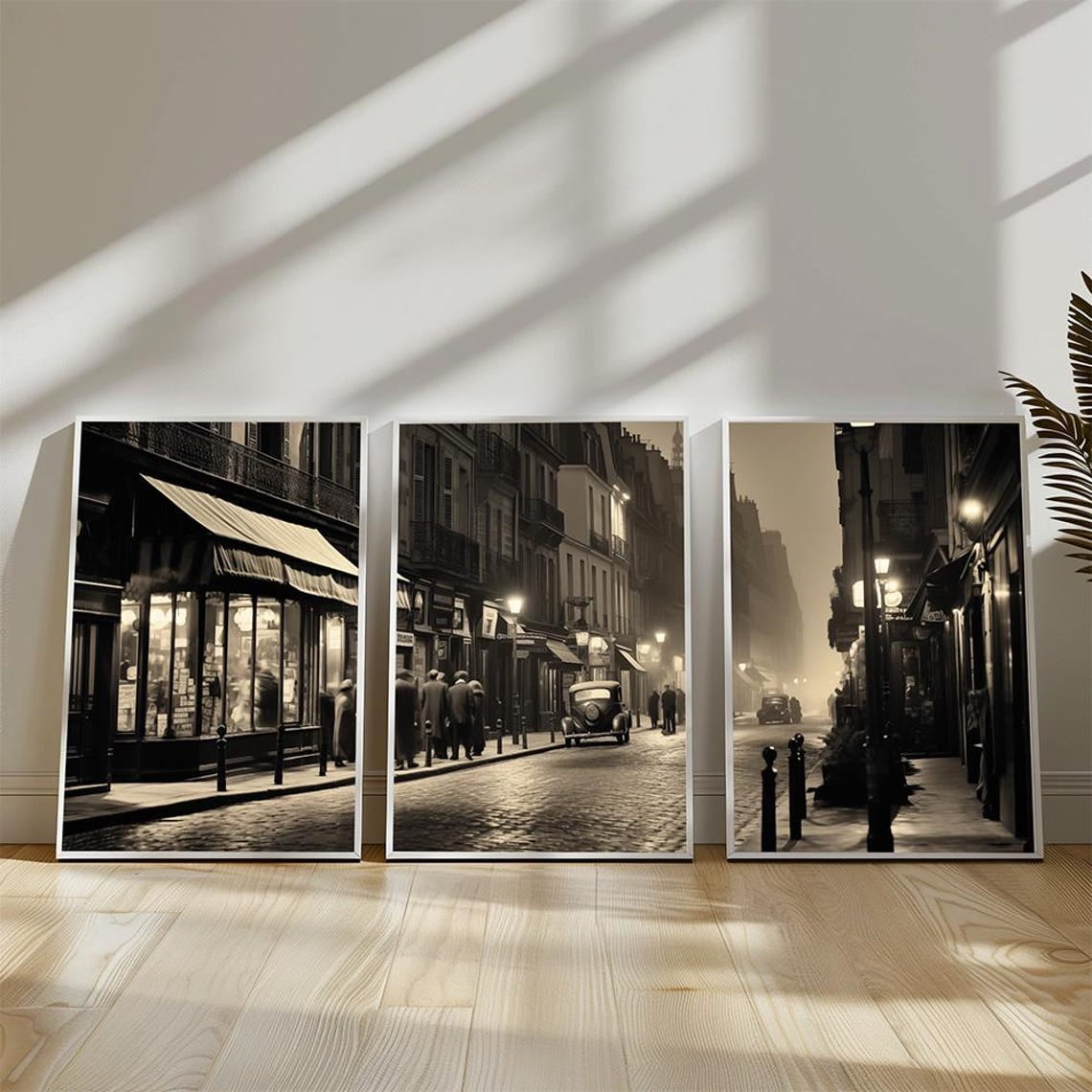 UNFFRAMED Paris Street Scene Print Set, Vintage European City Life Set ...