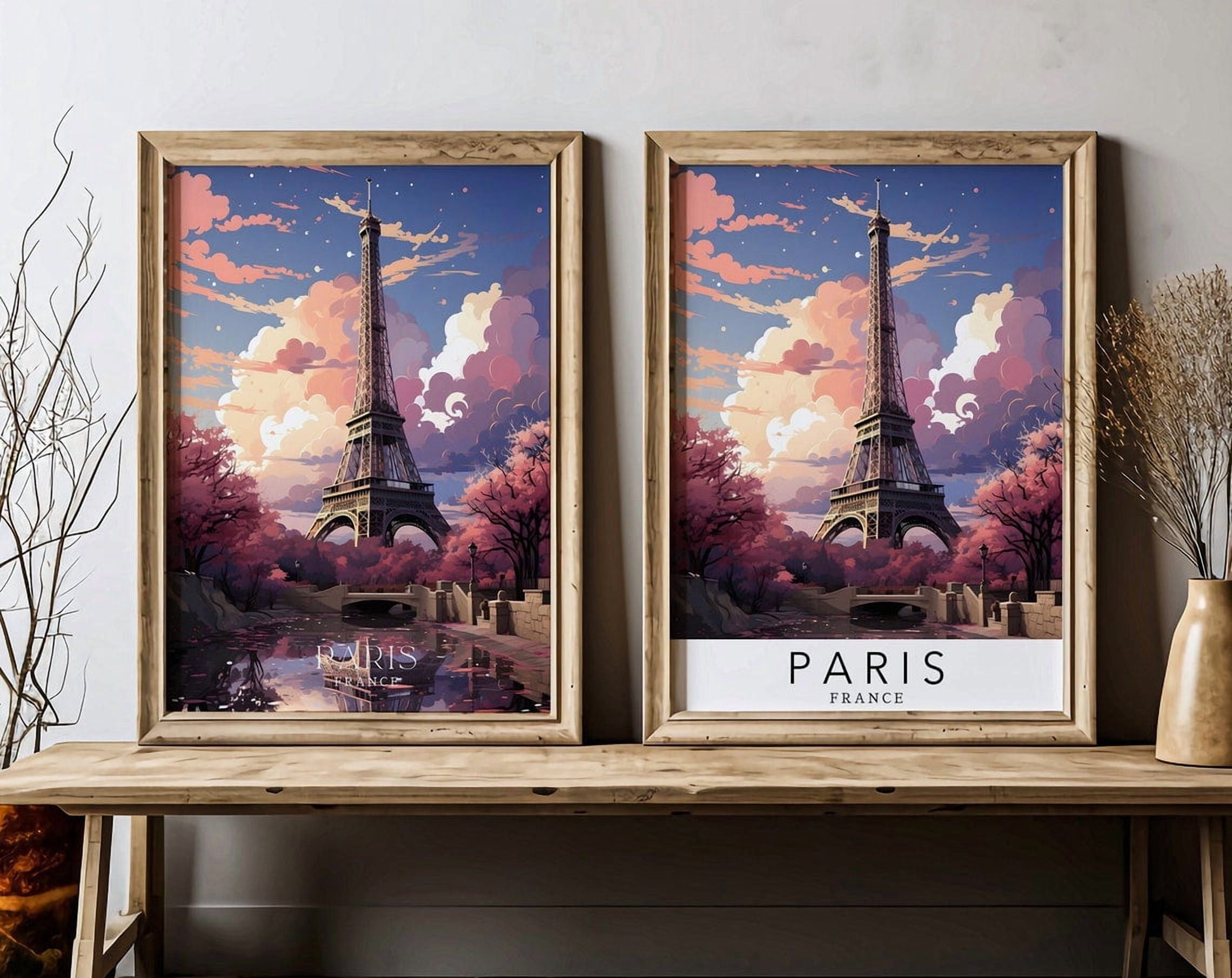 Luvia Paris Travel Print Set Of 3, Eiffel Tower, Paris France Poster ...