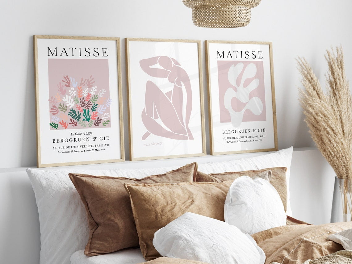 UNFFRAMED Pink Poster Set Of Three Posters Blush Home Decor Trendy ...