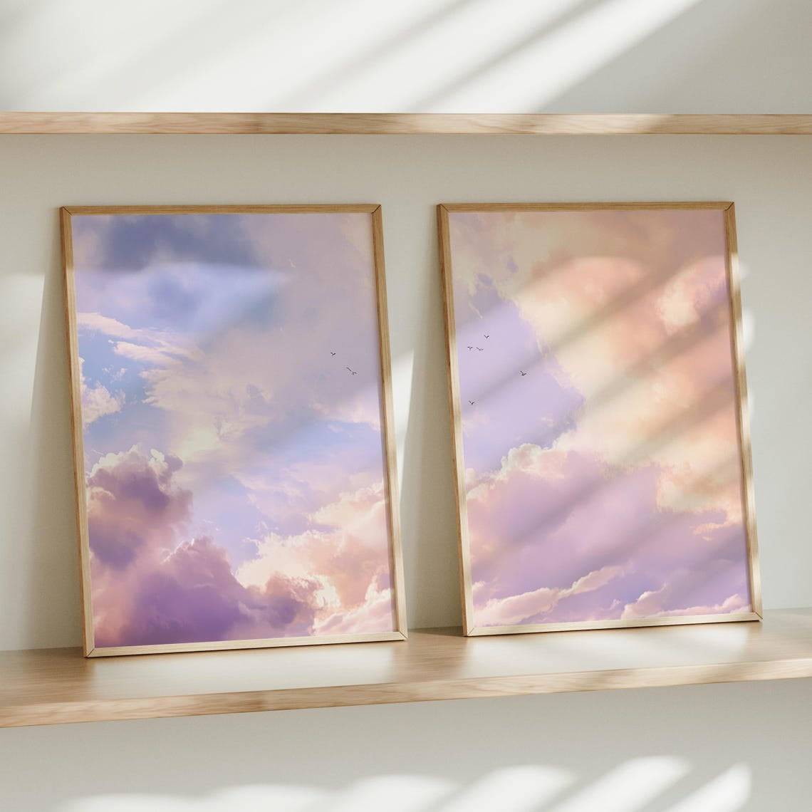 UNFFRAMED Posters Wall Art Cloud Landscape Vintage Set, Neutral Tones ...