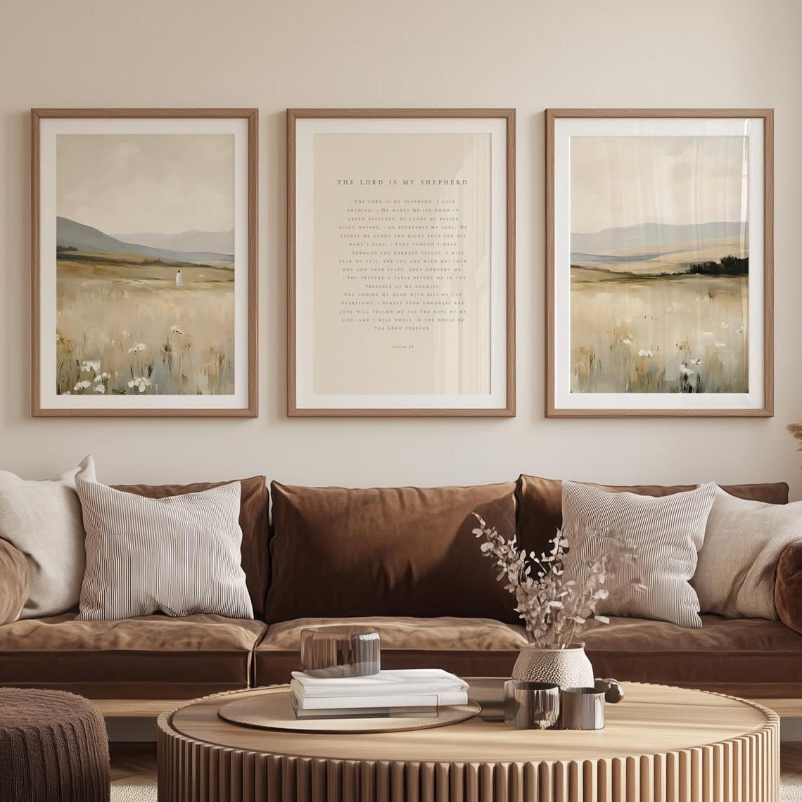 UNFFRAMED Psalm 23 Bible Verse Wall Art Poster Set, Minimalist ...