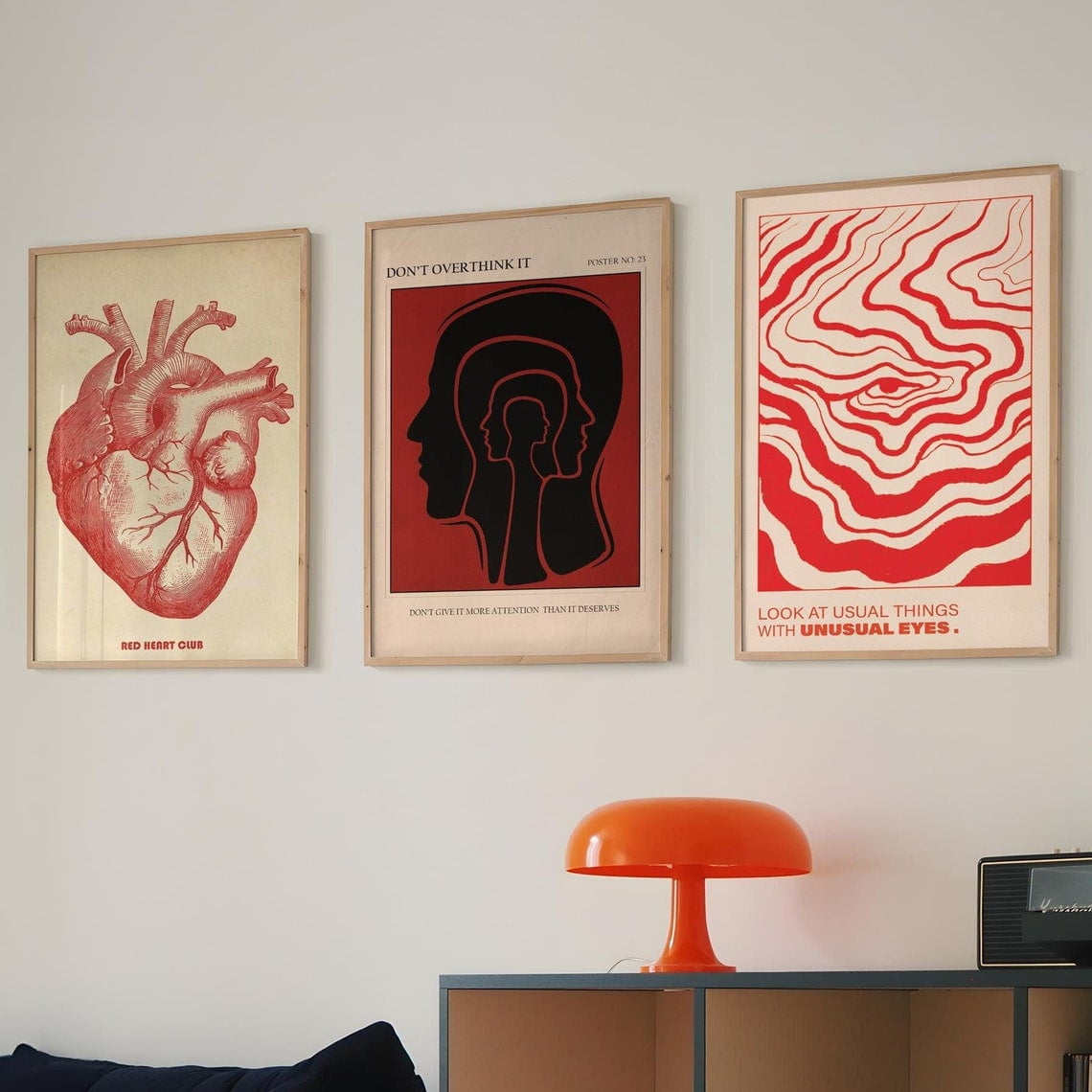 Luvia Red Set Of 3, 70S Affirmation Print, Psychedelic Poster, Y2K ...