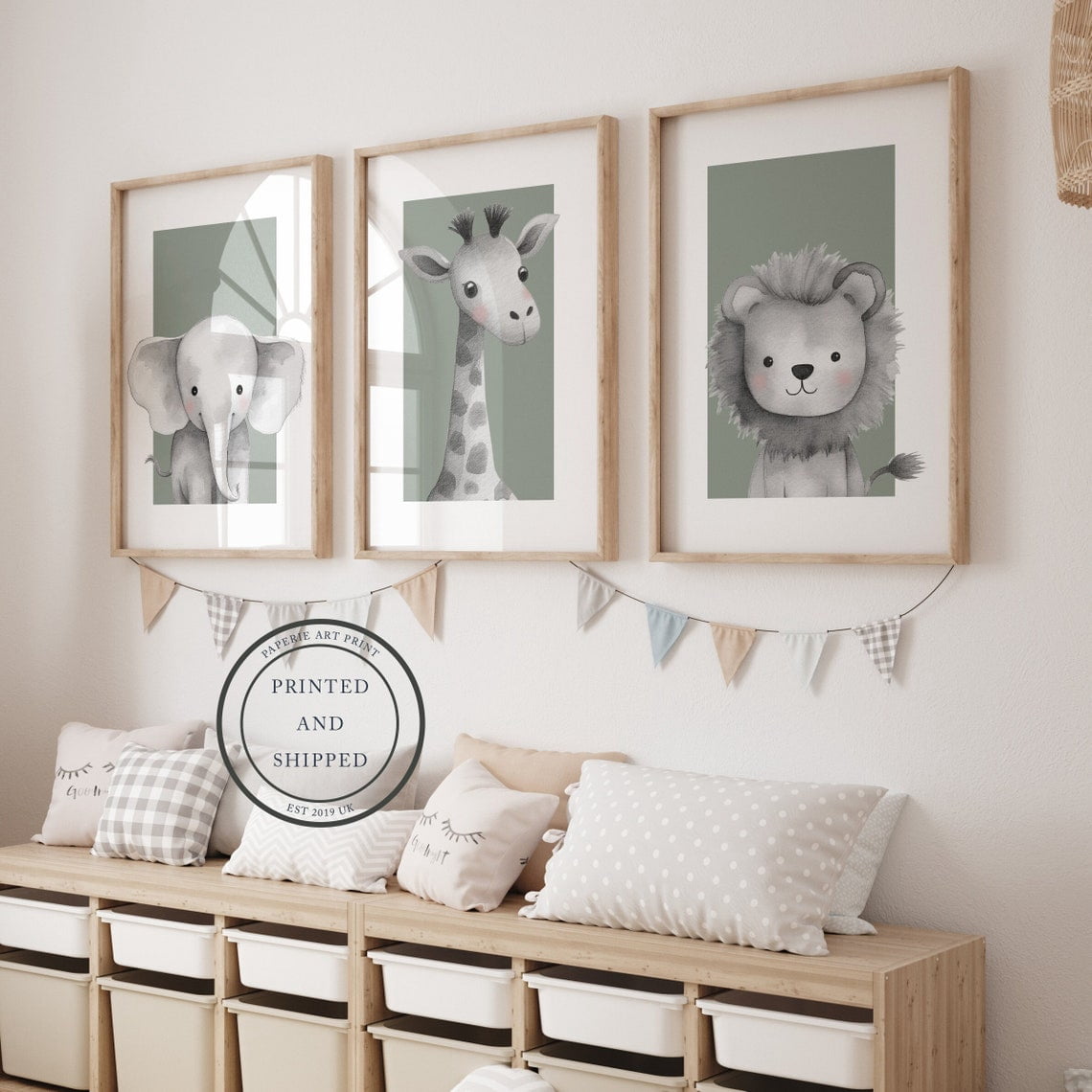 UNFFRAMED Safari Animal Posters, Safari Animal Art, Nursery Decor ...