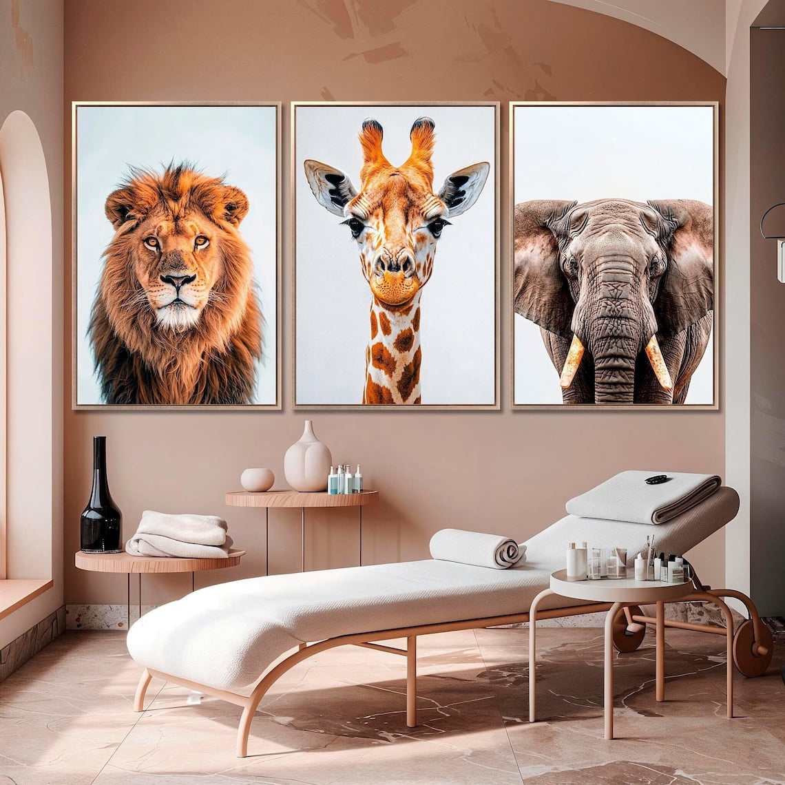 UNFFRAMED Safari Animals Set Of 3 Wall Art African Photography Posters ...