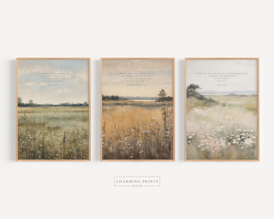 UNFFRAMED Scripture Christian Art Prints Set Of 3 Printed Scripture ...