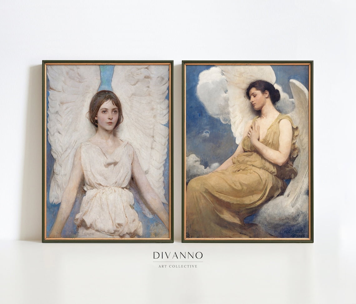 UNFFRAMED Set Of 2 Angels Posters, Classic Wall Art, Victorian Home ...