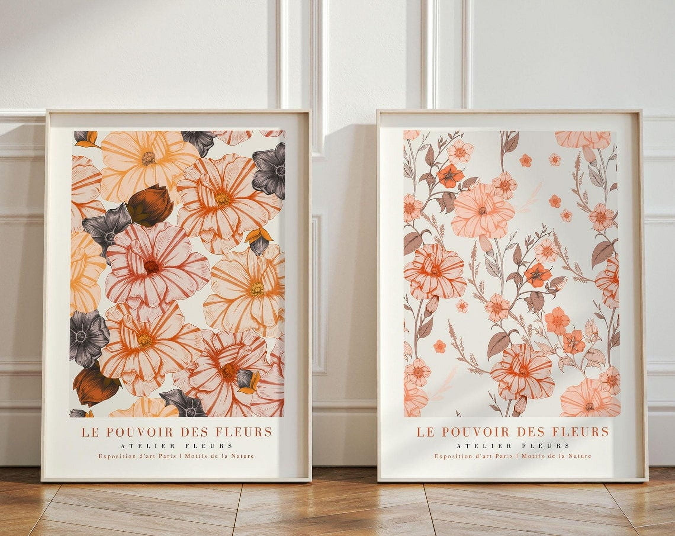 Luvia Set Of 2 Boho Flower Prints - Boho Floral - Modern Botanical Art ...