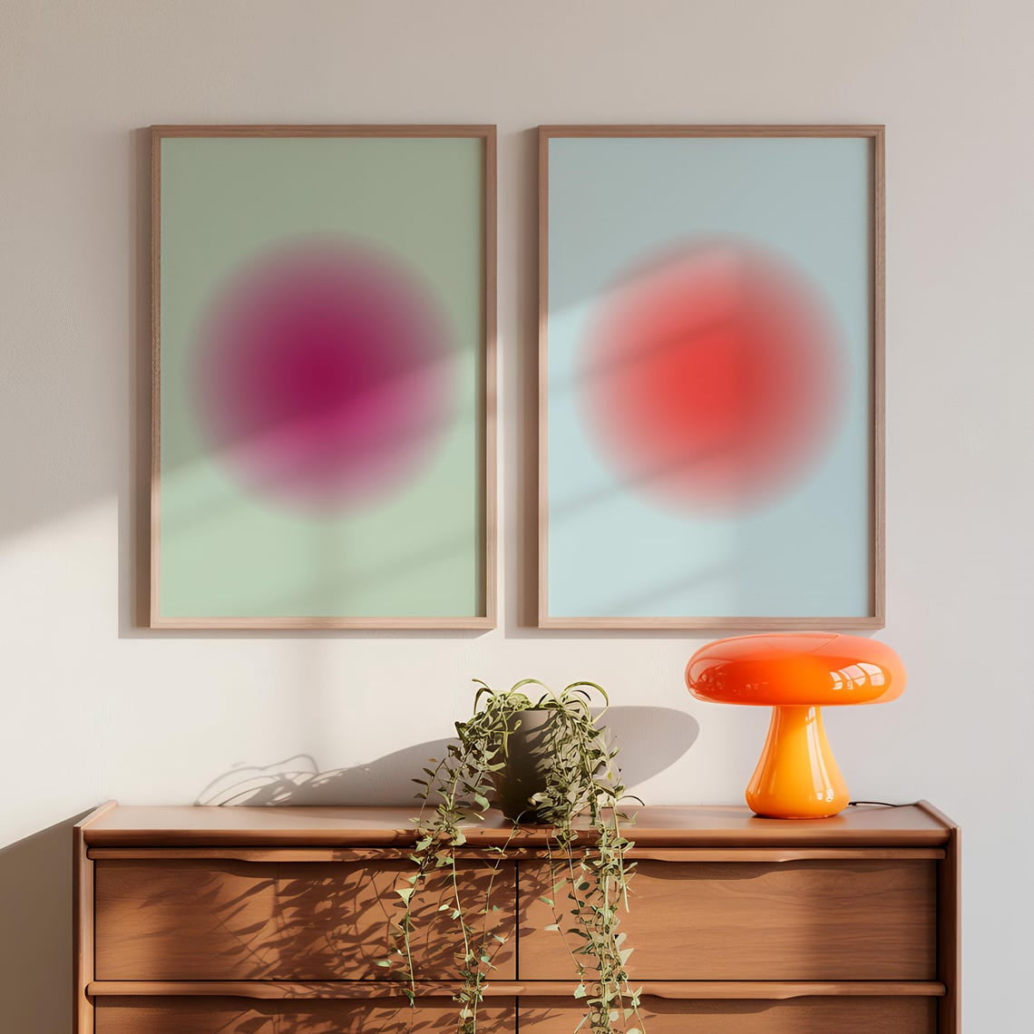 UNFFRAMED Set Of 2 Celestial Aura Wall Art Prints, Dorm Decor Energy ...