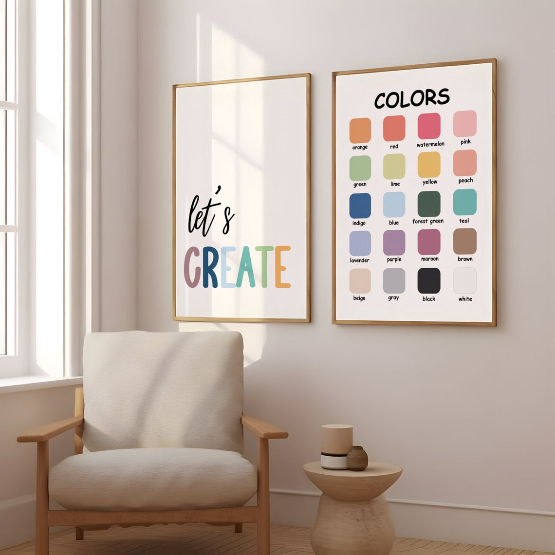 Luvia Set Of 2 Colorful Posters - Color Charts For Preschool Learning ...