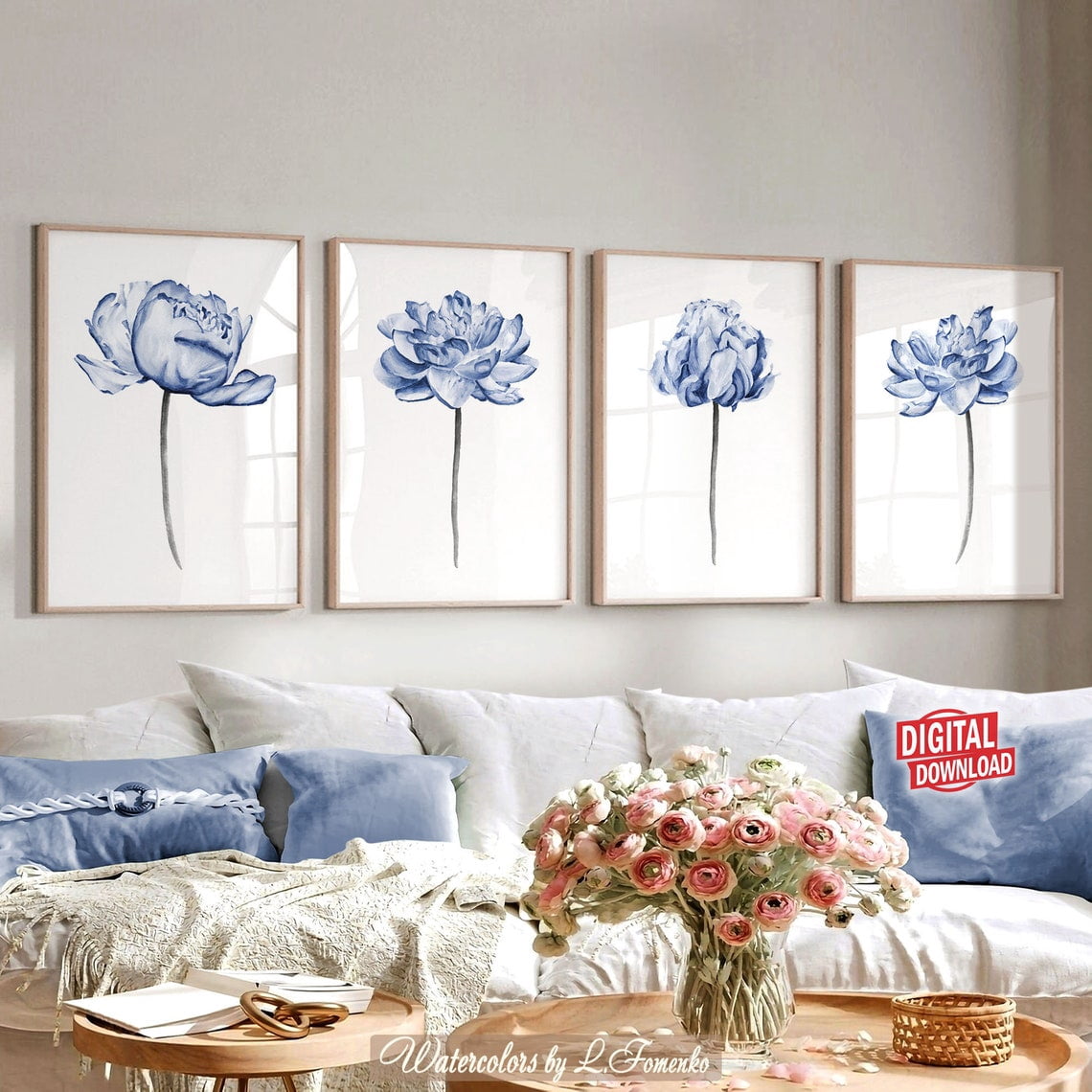 UNFFRAMED Set Of 4 Posters A Wall Art S Art Posters Above Bed Wall ...