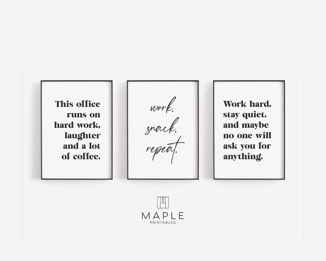UNFFRAMED Set Posters For Cubicle Decor, Work Quotes, Hilarious Posters ...