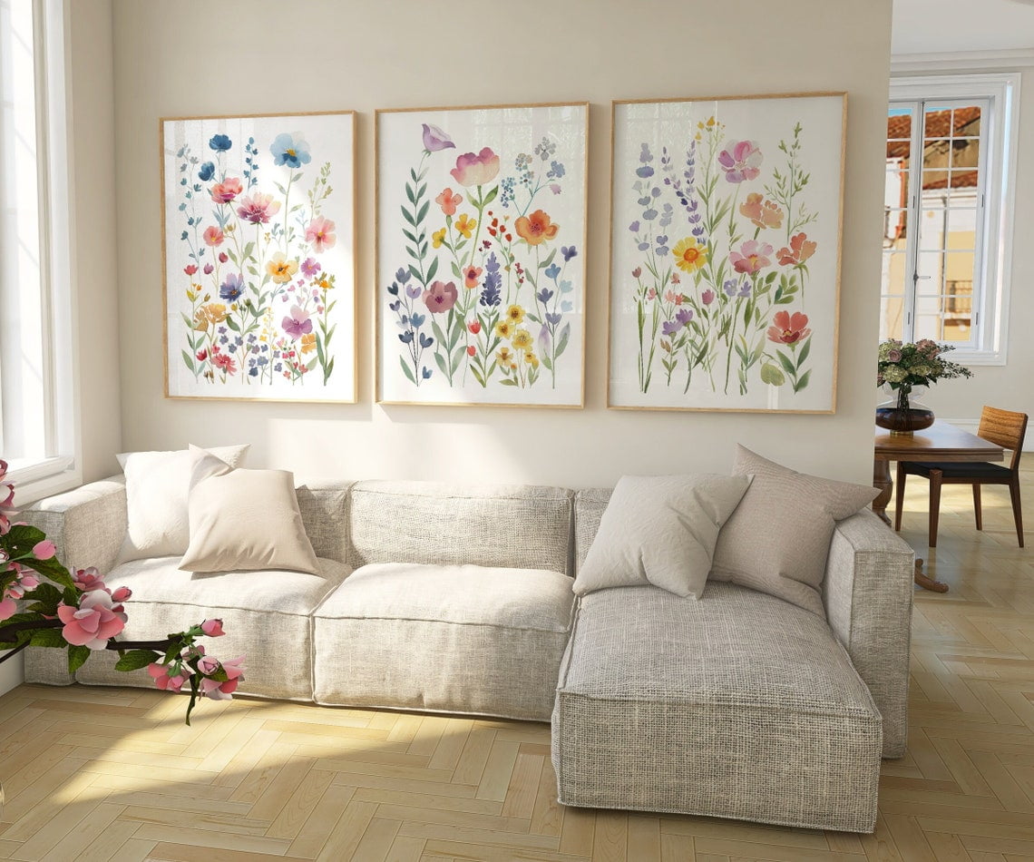 UNFFRAMED Set Wildflower Posters Bright And Vibrant Floral Art ...
