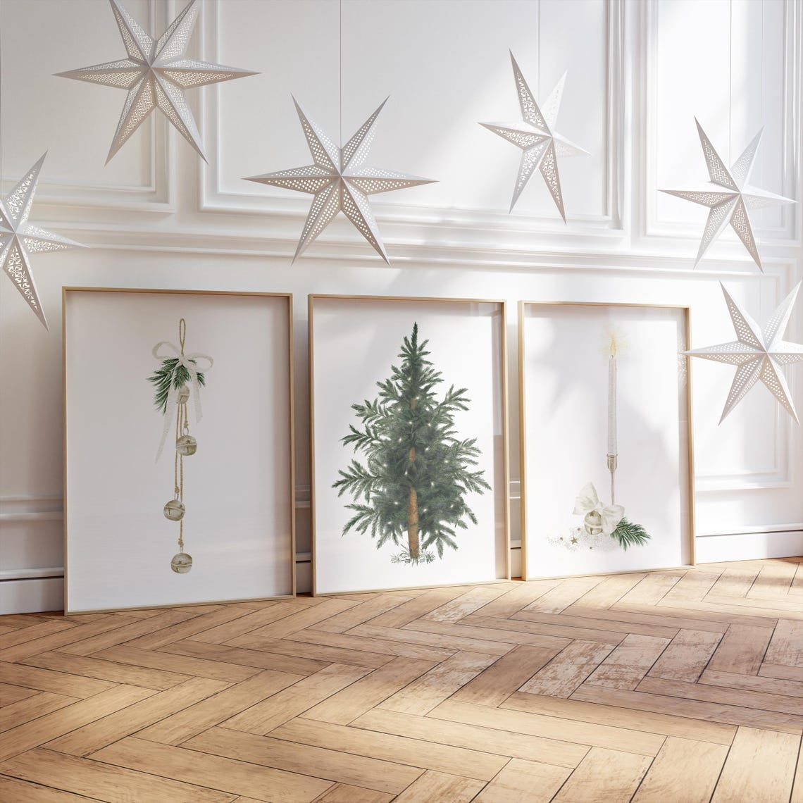 UNFFRAMED Set Winter Holiday Posters, Minimal Winter Holiday Wall Art ...