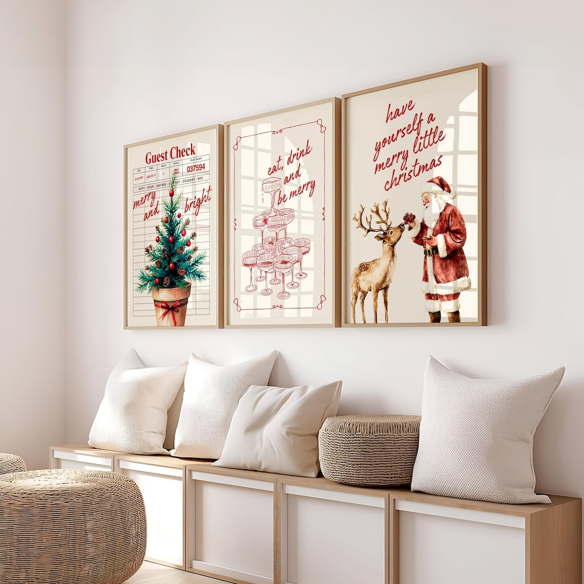 UNFFRAMED Set Winter Holiday Posters, Winter Holiday Wall Art, Guest ...