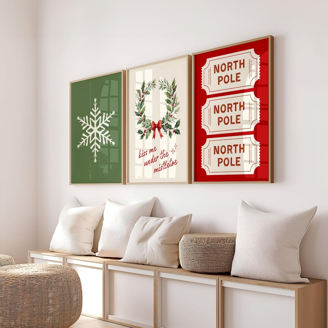 UNFFRAMED Set Winter Holiday Posters, Winter Holiday Wall Art, North ...