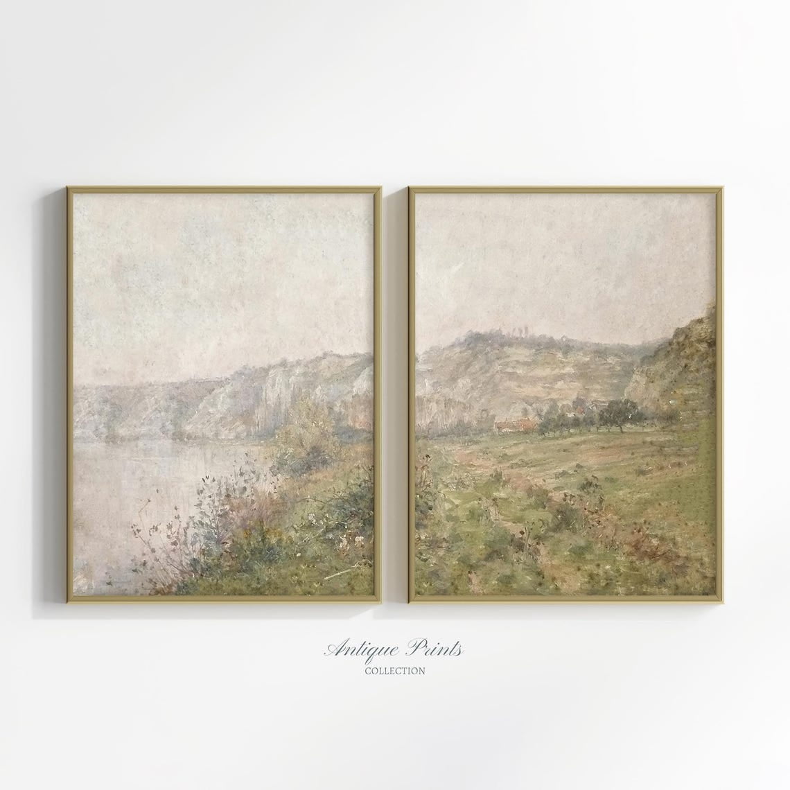 UNFFRAMED Spring Countryside 2 Pieces Vintage Wall Artet Landscape ...