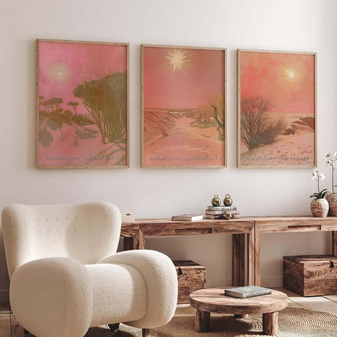 Luvia Sunlit Deserts - Radiant Desert Landscapes Set Of 3 Posters ...