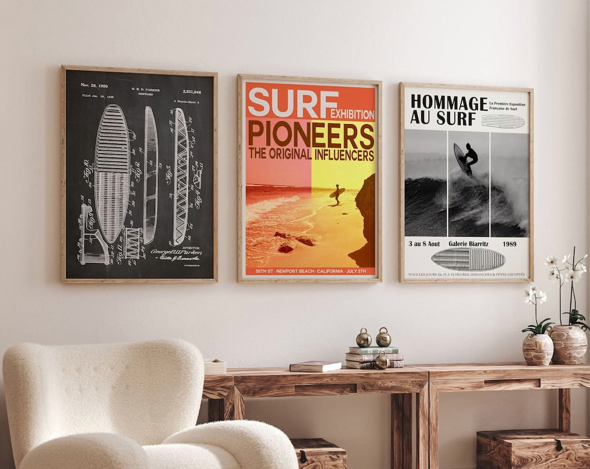 Luvia Surfing Posters Set Of 3 Surf Prints High Definition Art, Modern ...