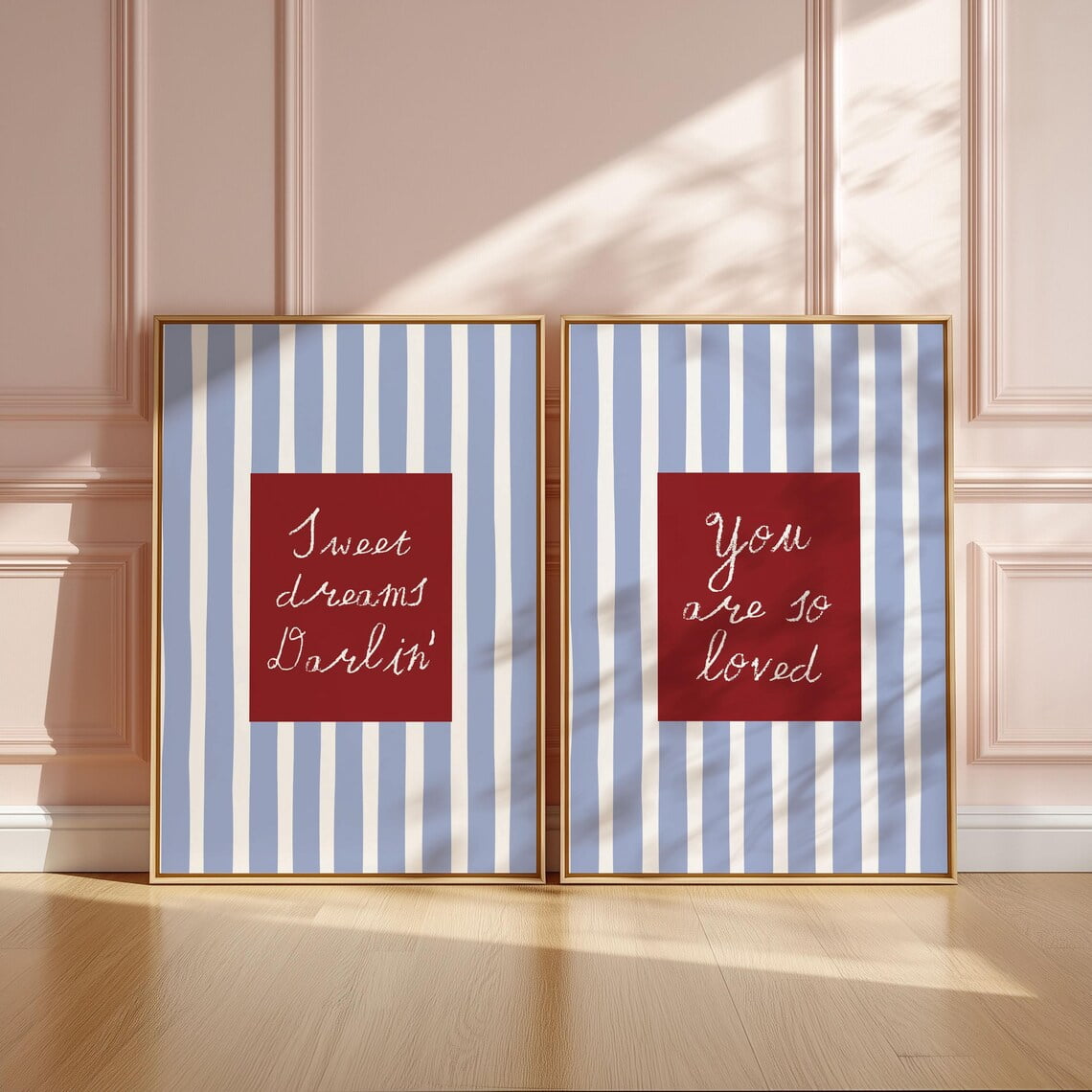 UNFFRAMED Sweet Dreams Darlin + You Are So Loved Set Art Posters, Light ...
