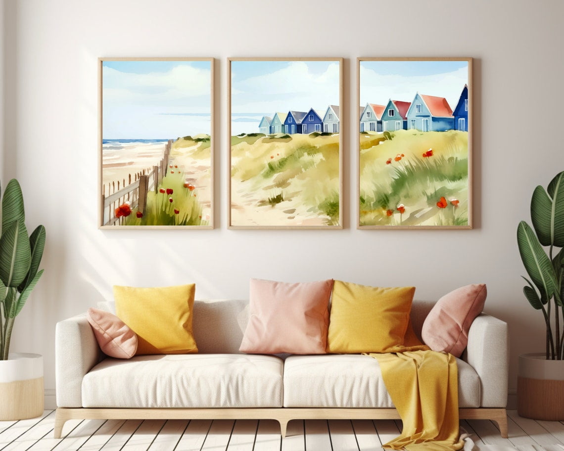UNFFRAMED Texel Island Poster Set Of 3, Dutch Coastal Wall Art ...