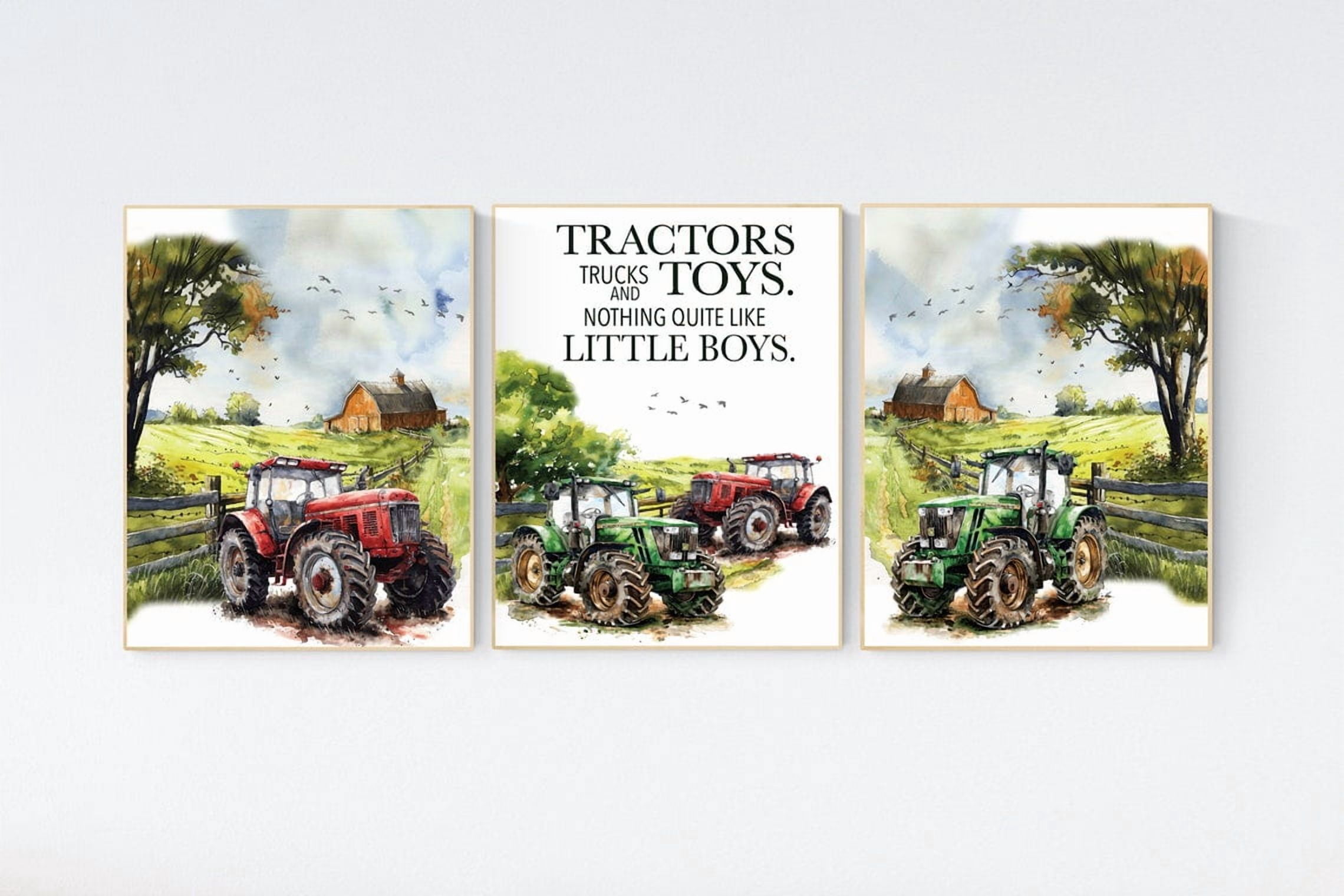 UNFFRAMED Tractor Nursery Wall Art, Farm Nursery Decor, Tractor Trucks ...