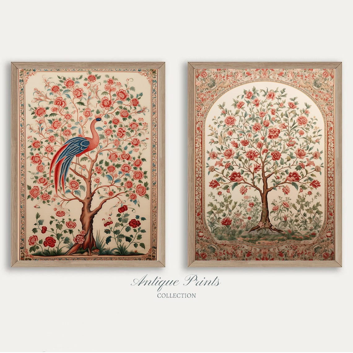 UNFFRAMED Traditional India Tapestry Wall Art, Antique Indian Textile ...