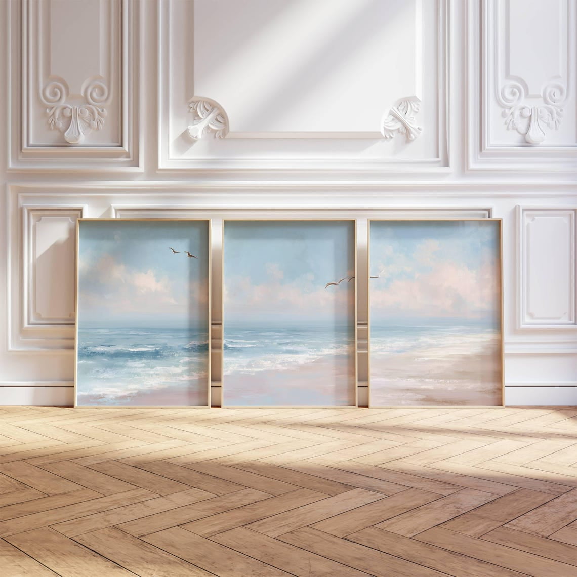 UNFFRAMED Triptych 3 Poster Set, Coastal Wall Art Set 3 Prints 16x24 ...