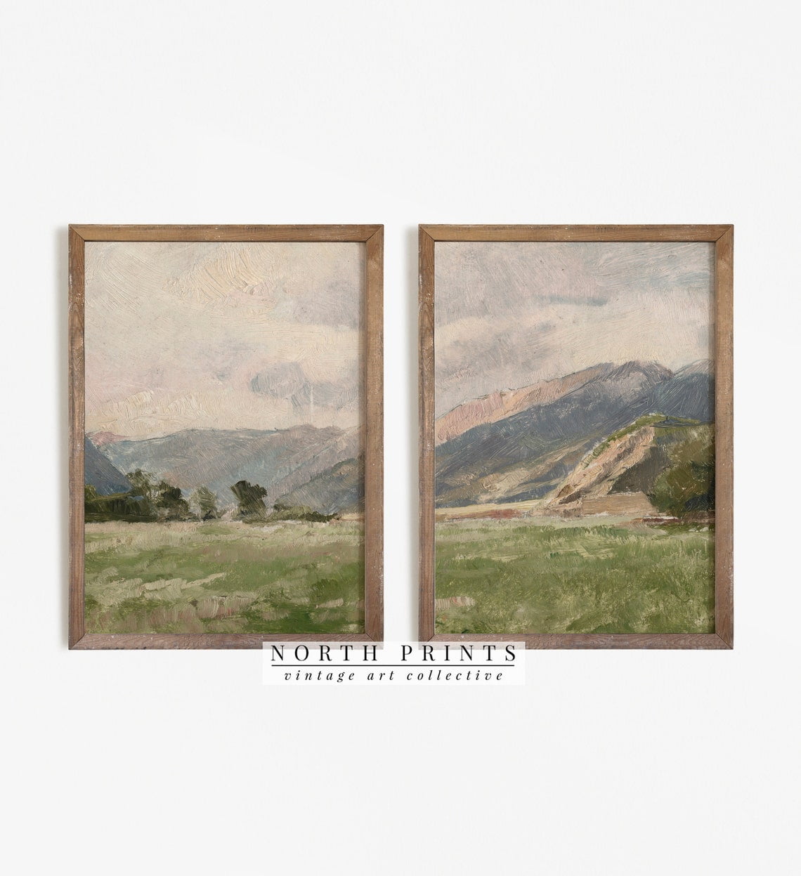 UNFFRAMED Two Piece Landscape Poster Set, Split Panel, Vintage S2-52 ...