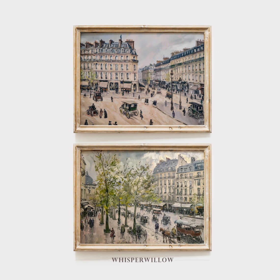 UNFFRAMED Vintage 1800S Paris Cityscape Set Of Two 2, Able, Antique ...