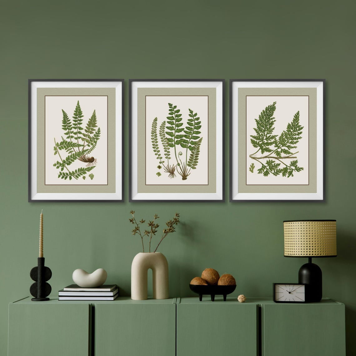 UNFFRAMED Vintage Fern Poster Set, Vintage Botanical Gallery Wall Art ...
