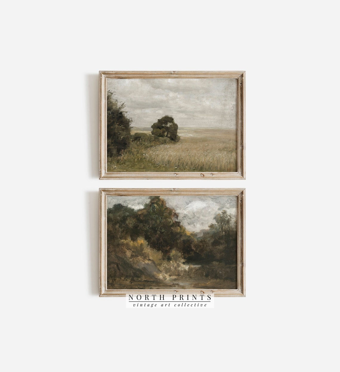 UNFFRAMED Vintage French Country Landscape Set: Wooded Scenery S2-93 ...