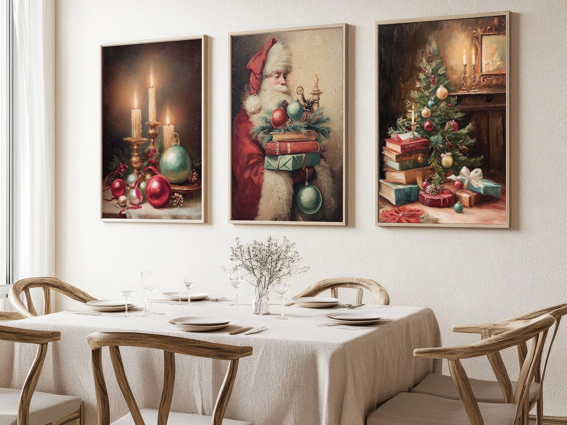 UNFFRAMED Vintage Reproductions, Retrowall Art, Set Of 3 Set 3 Prints ...