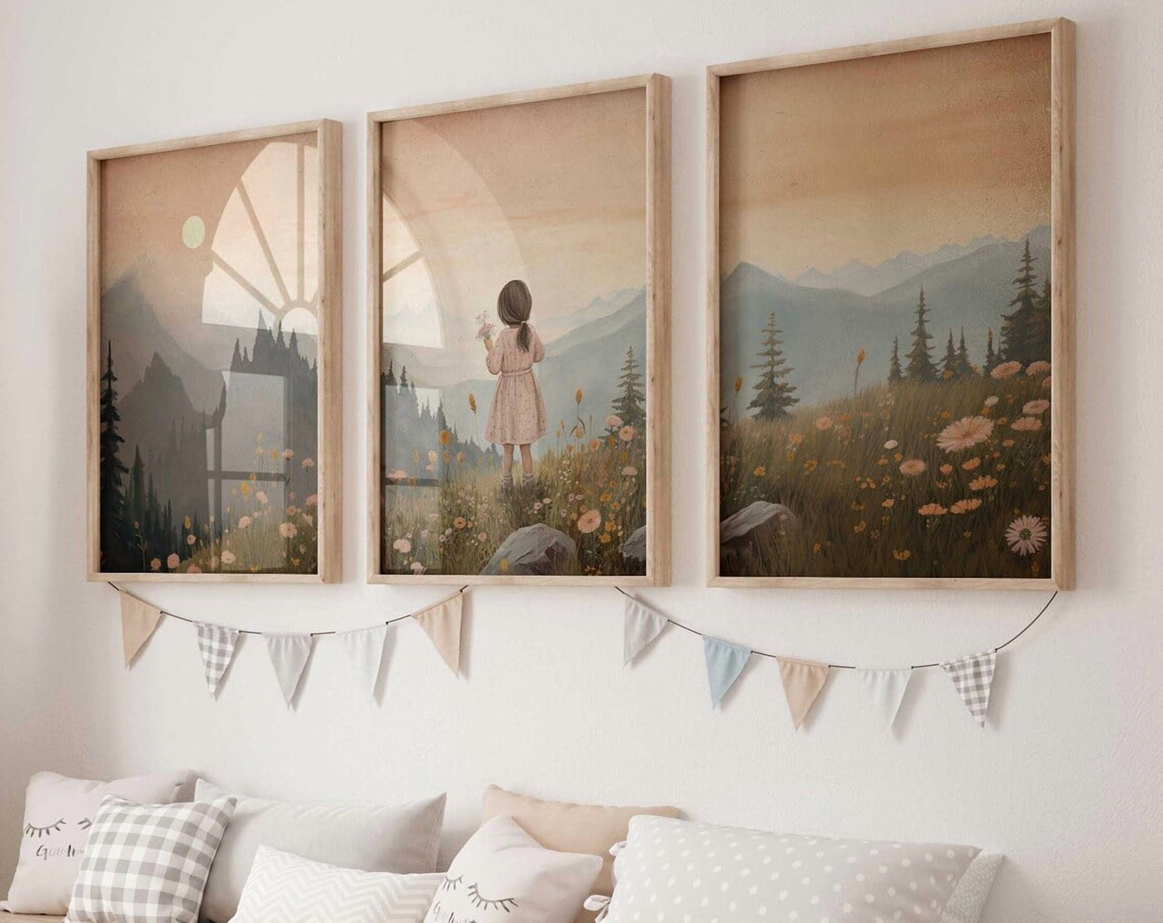 Luvia Wildflower Nursery Print, Girly Print, Set Of 3, Girls Room Or ...