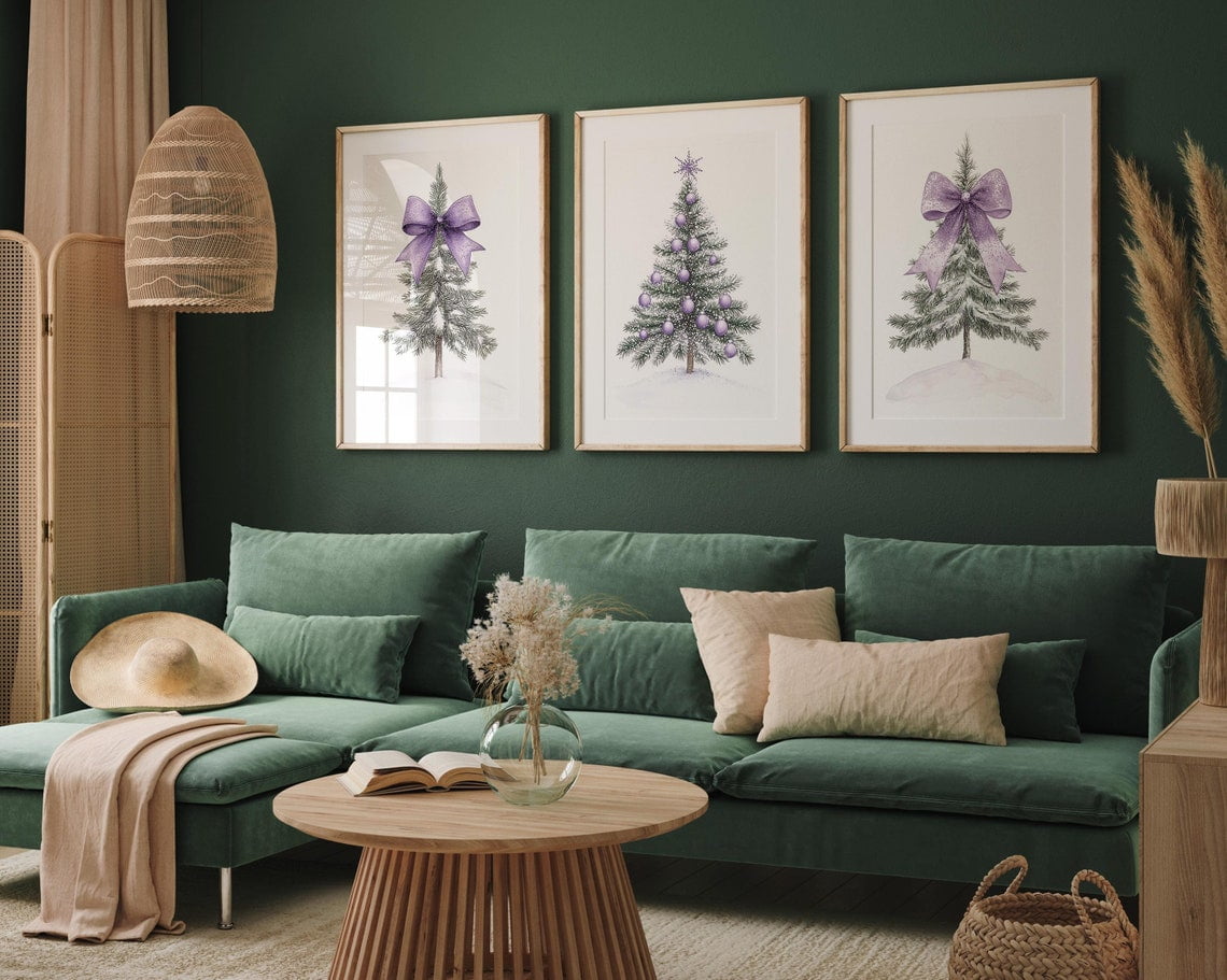 UNFFRAMED Winter Holiday Posters Gallery Wall Set Winter Holidaywall ...