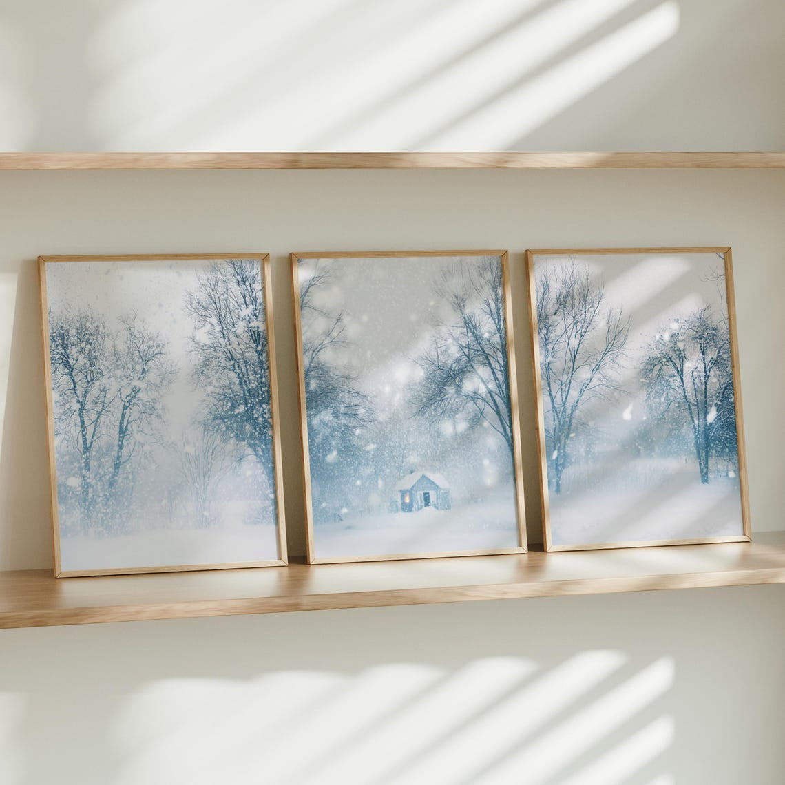 UNFFRAMED Winter Landscape Posters Set, Holiday Wall Decor, Winter ...