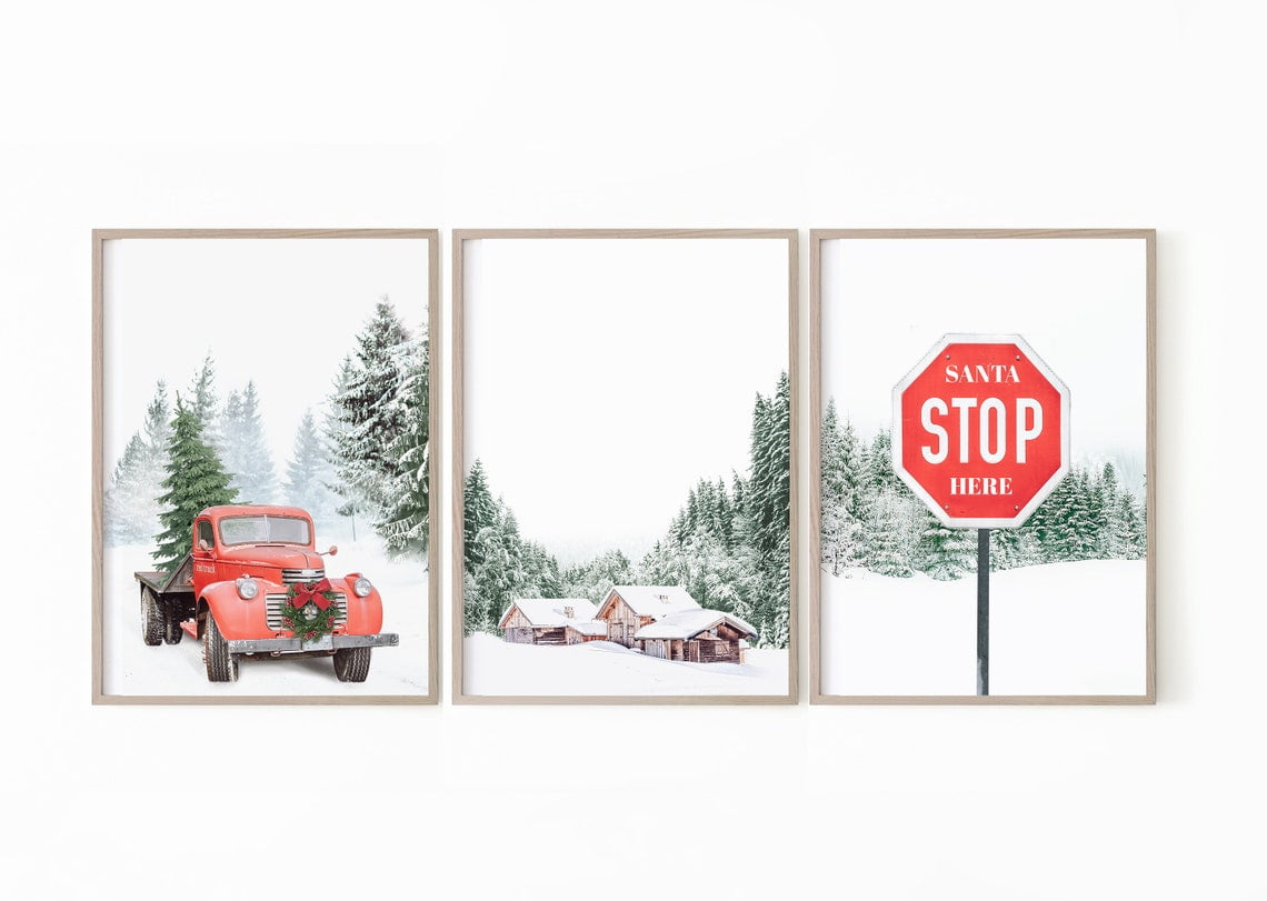 UNFFRAMED Winter Wonderland, Winter Poster Set Of 3, Winter Theme ...