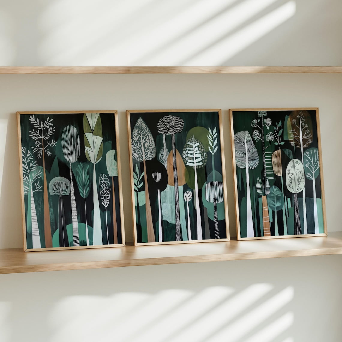 UNFFRAMED Woodland Forest Mountain Poster Set, Dark Cottage Core ...