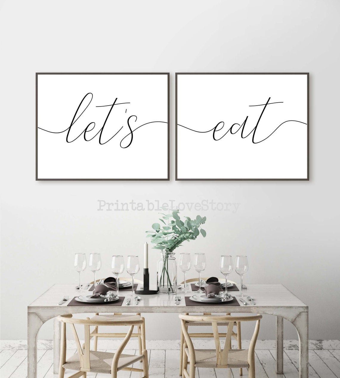 UNFFRAMED Let's eat sign,Dining Room wall art,Let's eat printable ...