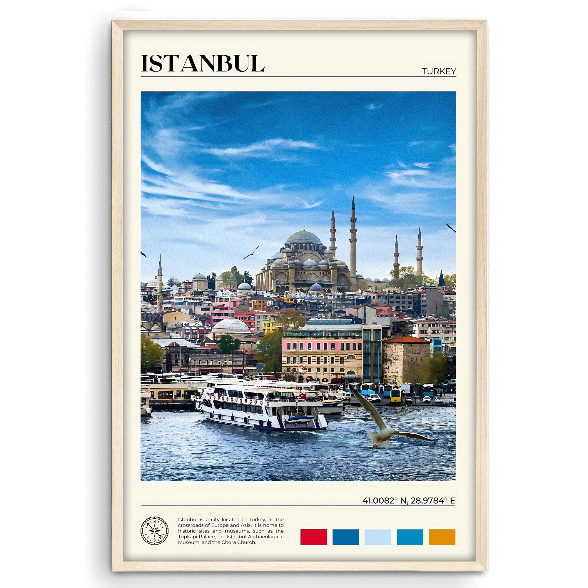 UNFRAMED Eastern Print Istanbul City Poster - Real Photo Wall Art Print ...