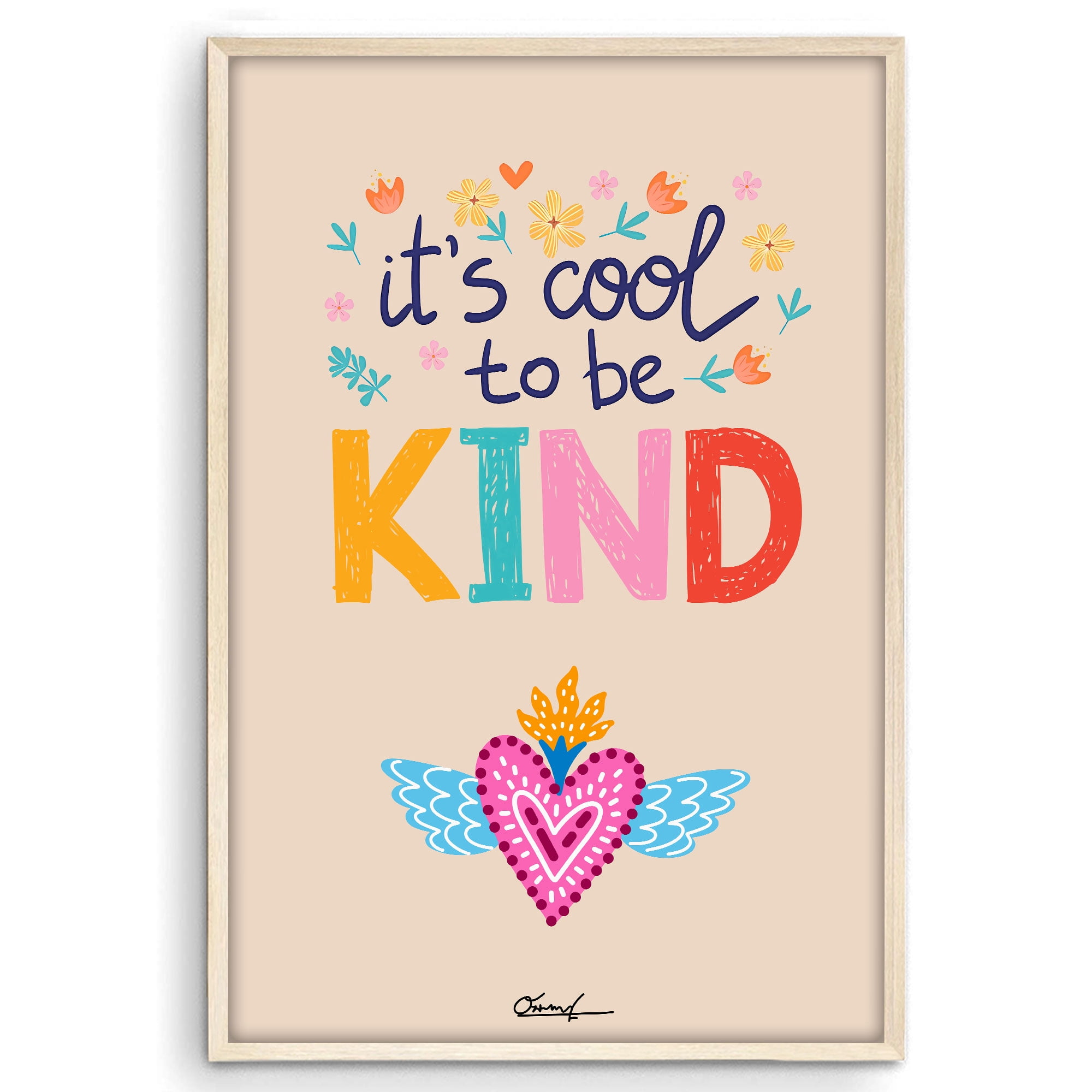 UNFRAMED Eastern Print It’S Cool To Be Kind Poster - Retro Welcome ...