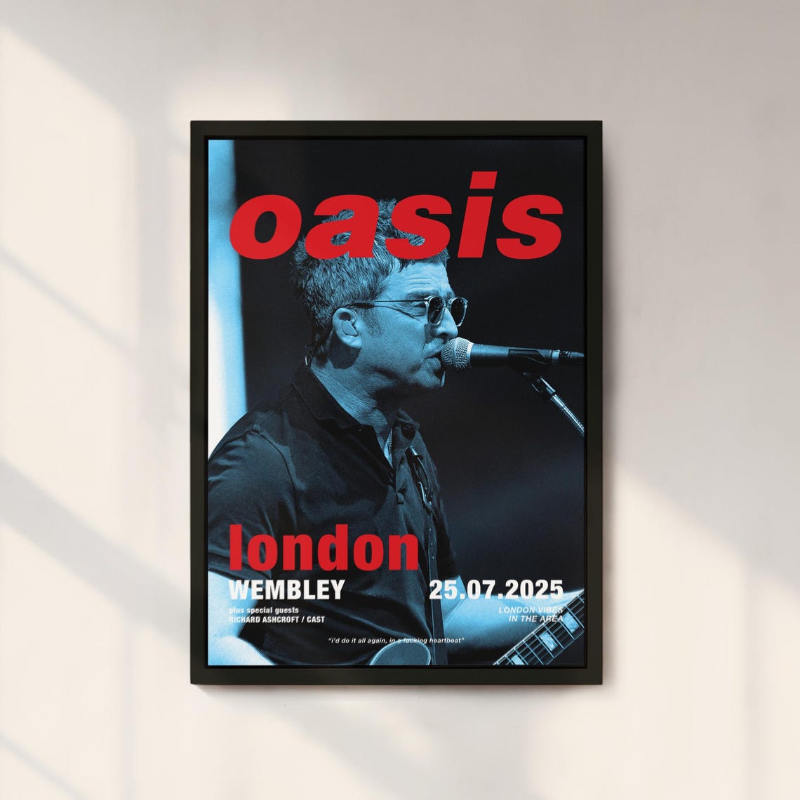 UNFRAMED PAPER POSTER Oasis Live Tour Poster Ft. Noel Gallagher, All Uk ...