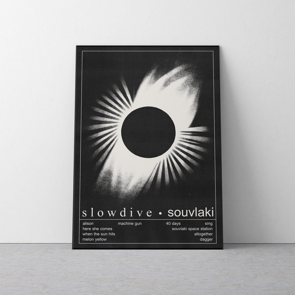 UNFRAMED PAPER POSTER Slowdive Souvlaki Solar Eclipse Poster | 90S ...