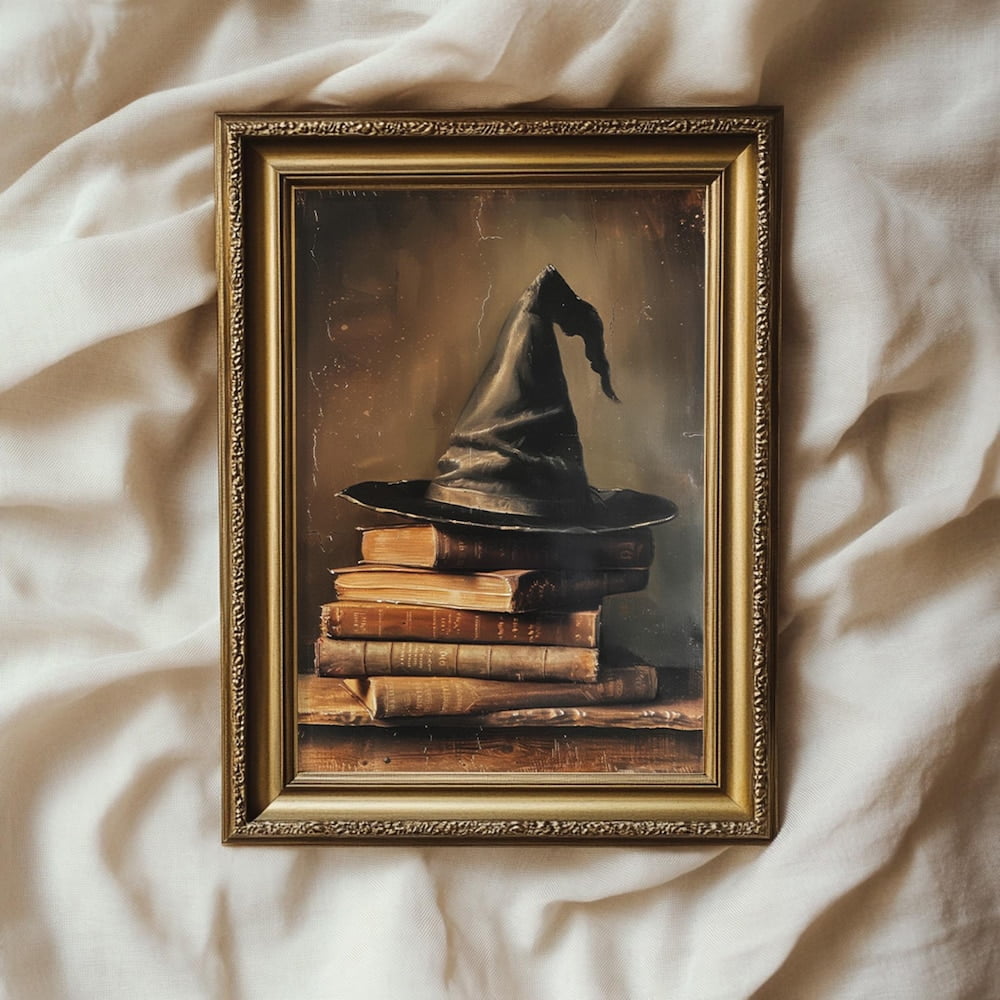 UNFRAMED PAPER POSTER Witc.H Hat Moody Print Vintage Hal.Low.Een Wall ...