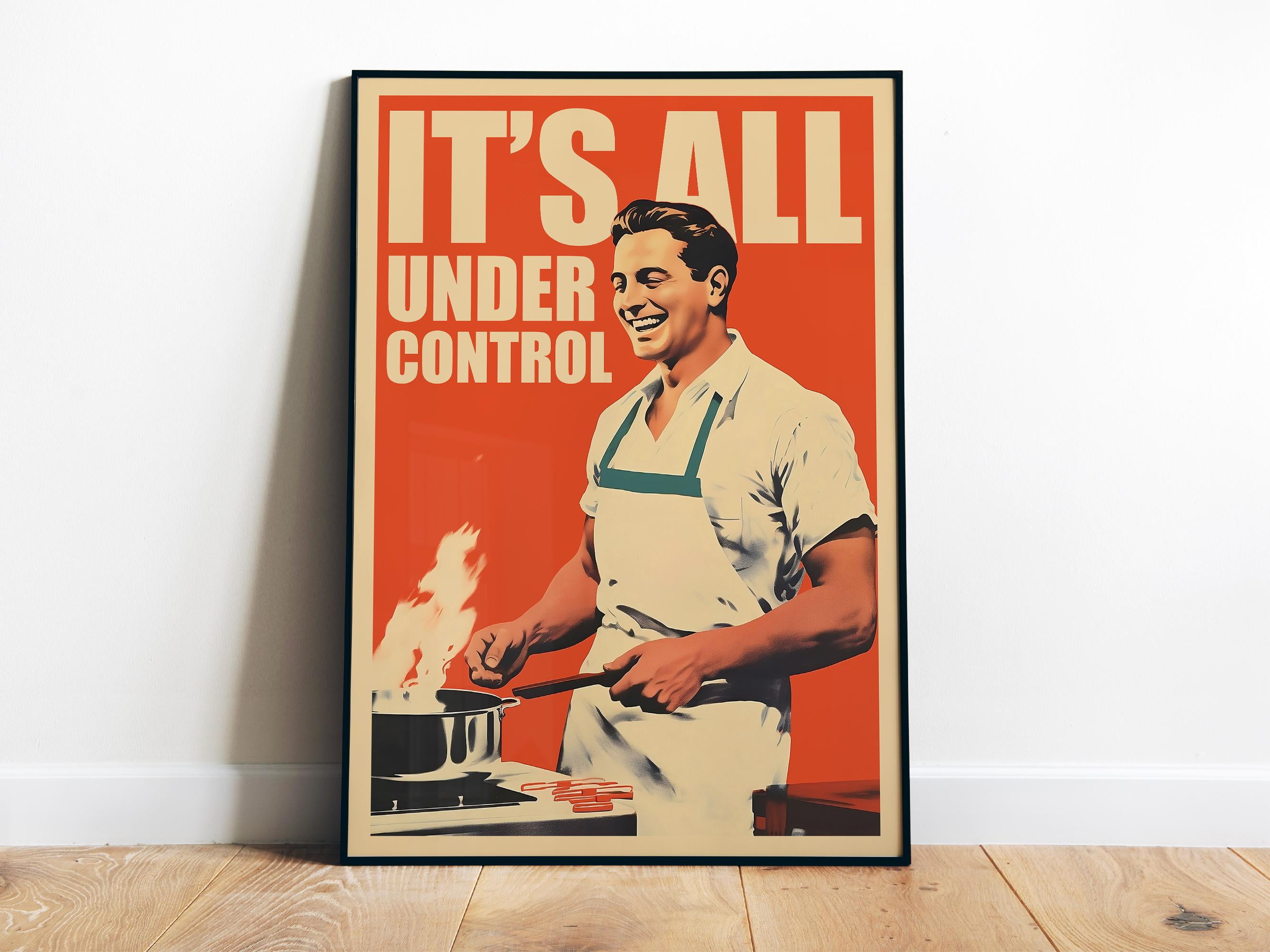 UNFRAMED Retro Kitchen Print Funny Poster Kitchen Wall Art for Man ...