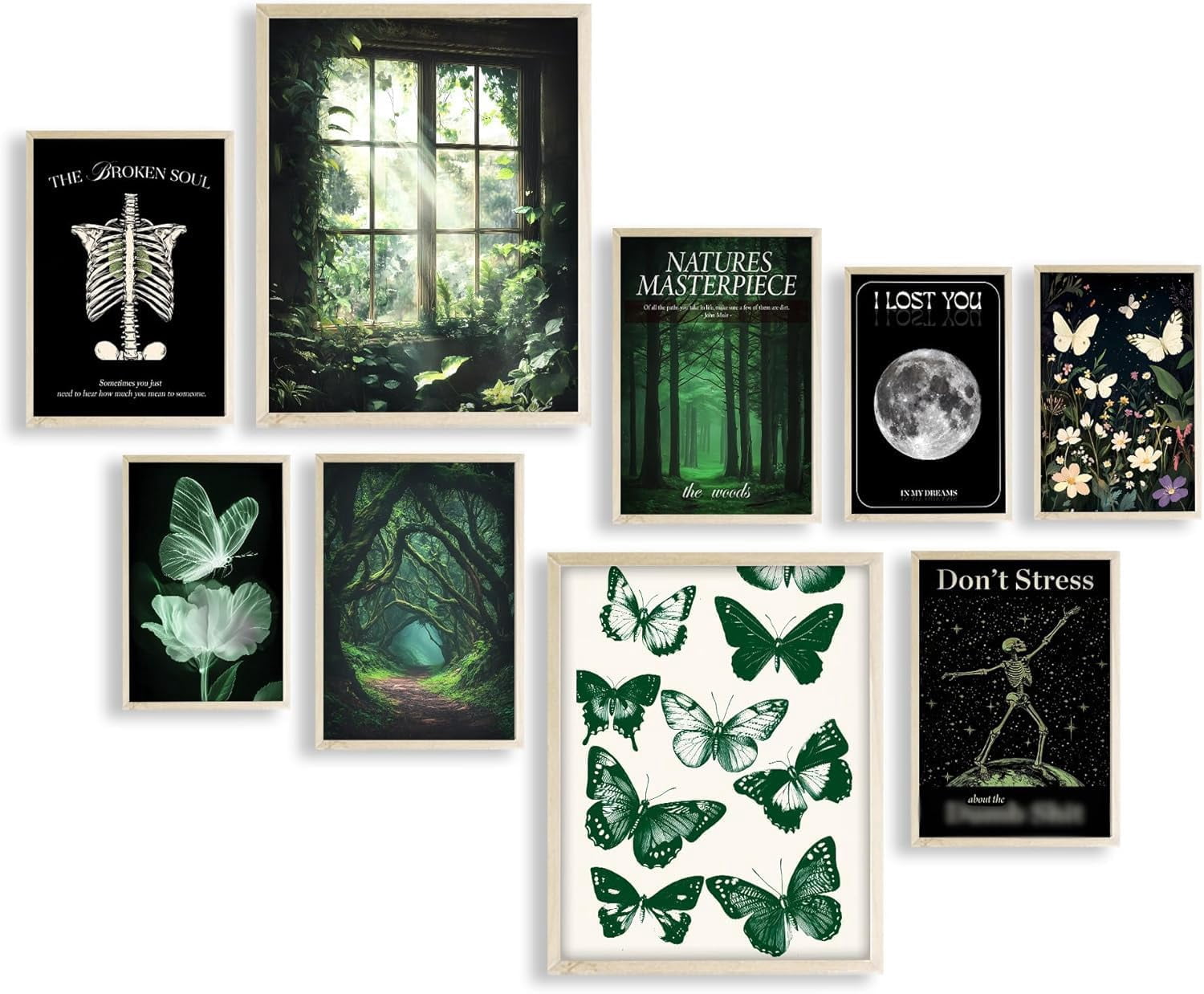 UNFRAMED Set of 9 Fairycore Wall Art Posters - Cottagecore & Nature ...