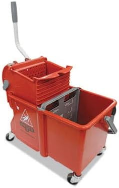 UNGCOMSR Side-Press Restroom Mop Bucket Combo, 4gal, Plastic, Red ...