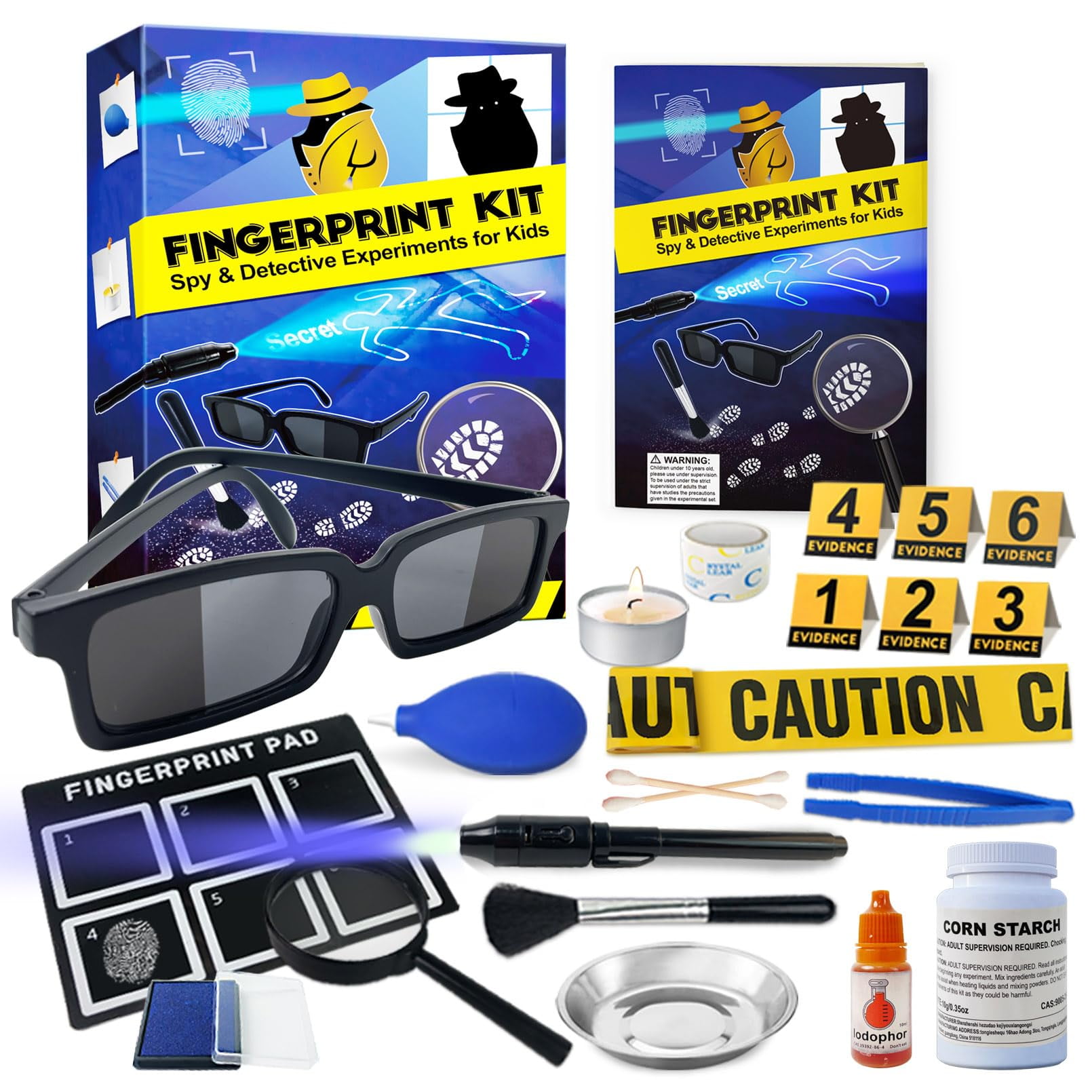 UNGLINGA Kids Spy Kit STF9 Detective Fingerprint Toys Gifts for 4 5 6 7 ...