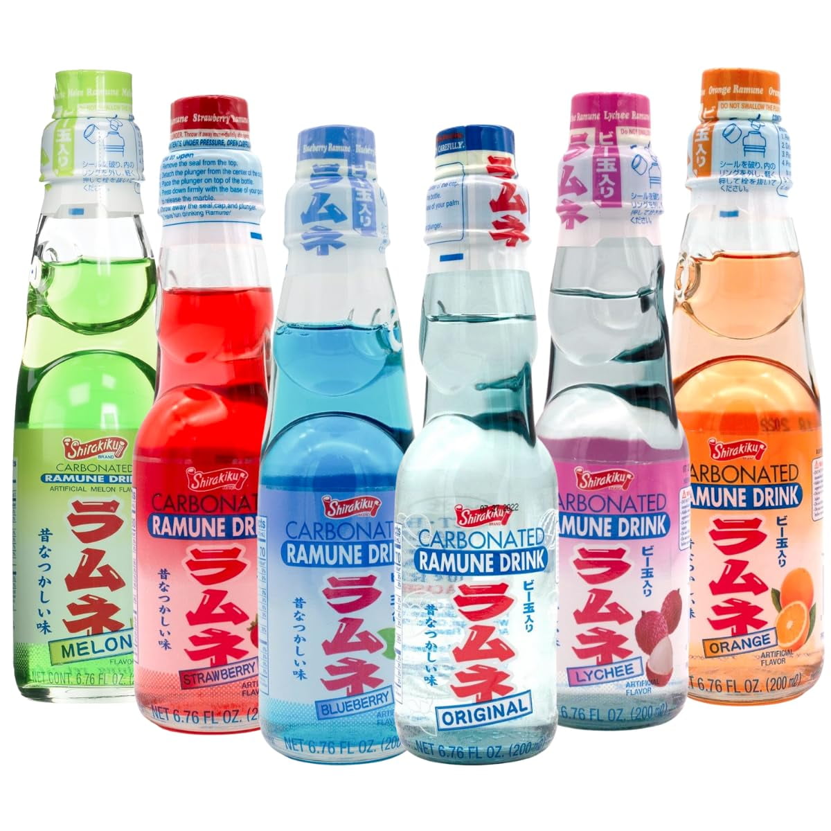 UNHA'S ASIAN SNACK BOX Ramune Japanese TVS1 Marble Soda Variety Pack - Multiple Flavors ...