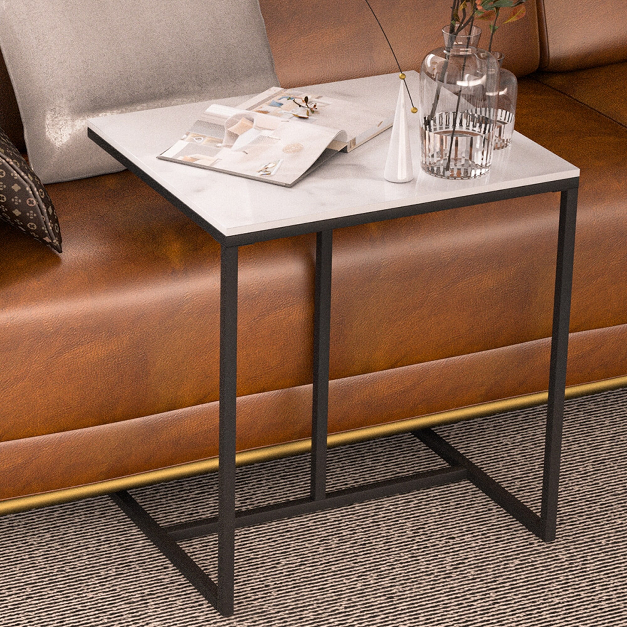 UNHO's Factory Sintered Stone Sofa Side Table End Table Sofa C Table ...