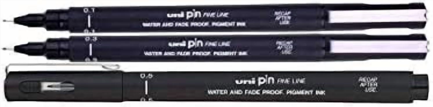 UNI-BALL PIN DRAWING PEN FINELINER ULTRA FINE LINE MARKER 0.3mm BLACK ...